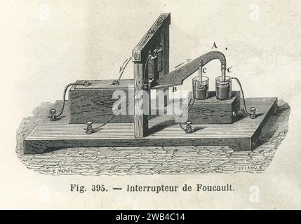Ruhmkorff coil. 19th-century illustration of the electromagnetic ...