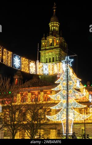 Glasgow Christmas Lights, George Square, Glasgow, Scotland, UK Stock ...