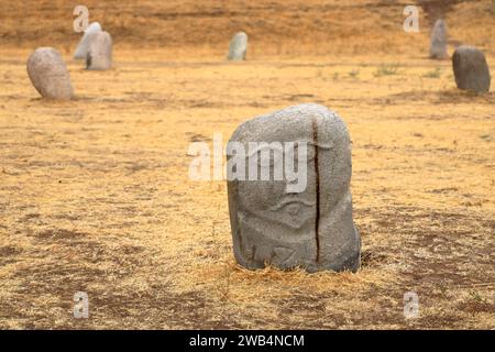 August 31 2023 - Tokmok in Kyrgyzstan: collection of stone monuments of ...