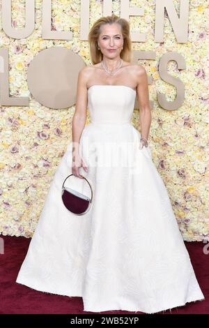 Gillian Anderson attends the 81st Annual Golden Globe Awards at The ...