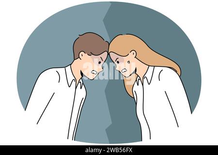 Furious man and woman confrontation at workplace Stock Vector Image ...