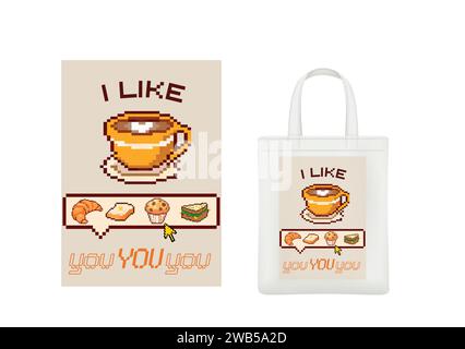tote bag pixel art design Stock Vector Image & Art - Alamy