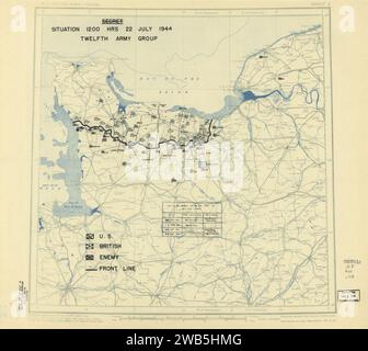 [July 22, 1944], HQ Twelfth Army Group situation map. 1944 by Allied ...