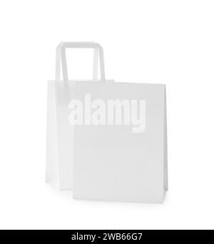 Two new paper bags isolated on white Stock Photo - Alamy