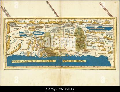 1482 Ulm Sanuto-Vesconte Map of the Holy Land Stock Photo - Alamy