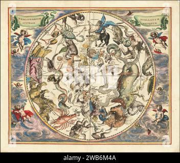 Southern Celestial Hemisphere Map of Constellations Stock Photo - Alamy