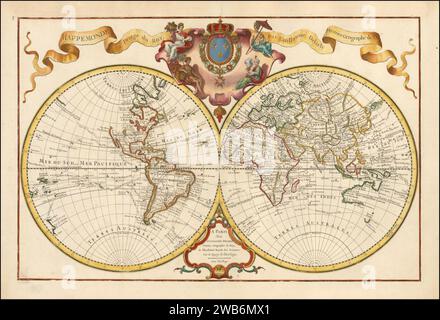 1720 map of the world - Mappemonde a l'usage du Roy Stock Photo - Alamy
