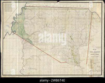 Map of the lands in Mississippi ceded by the Chickasaws to the United ...
