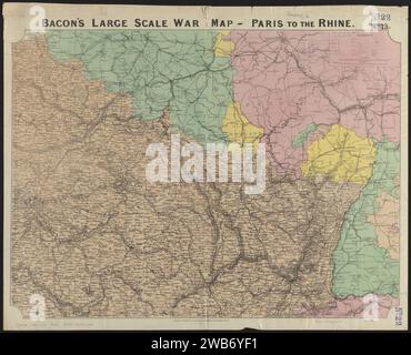 Bacon's large scale war map : Paris to the Rhine , Franco-Prussian War ...