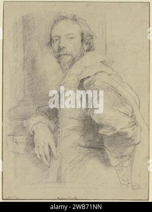 A portrait of Adam de Coster by Anthony van Dyck, drawn between 1627 ...