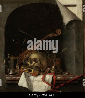Cornelis Norbertus Gijsbrechts - Vanitas still life with flowers, skull ...