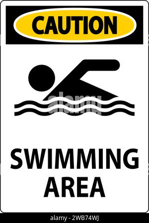 Water Safety Sign Caution - Swimming Area Stock Vector Image & Art - Alamy