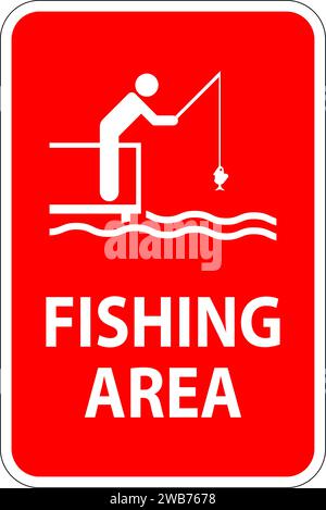 Water Safety Sign Notice -Fishing Area Stock Vector Image & Art - Alamy