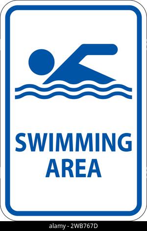 Water Safety Sign Notice -Swimming Area Stock Vector Image & Art - Alamy