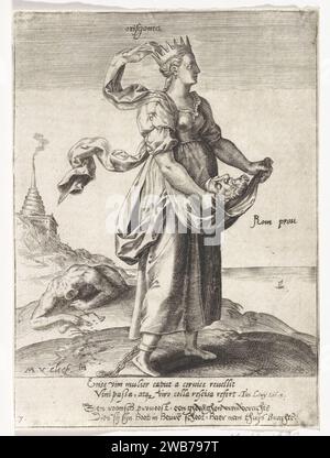 Hieronymus Wierix, Marten van Cleve (After) - Allegory of the day Stock Photo - Alamy