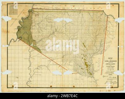 Map of the lands in Mississippi ceded by the Chickasaws to the United ...