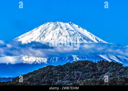 Colorful Snowy Mount Fuji Mountain Yellow Ridge Hakone Kanwagawa Japan ...