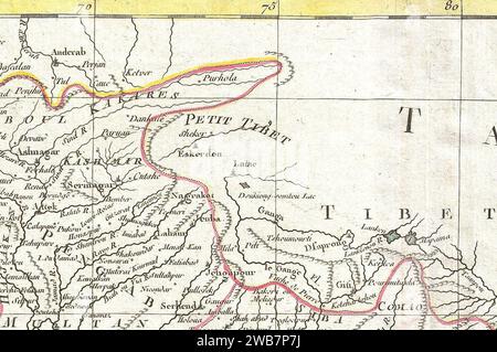 The 1770 Bonne map of Northern India, Burma, and Pakistan is a ...