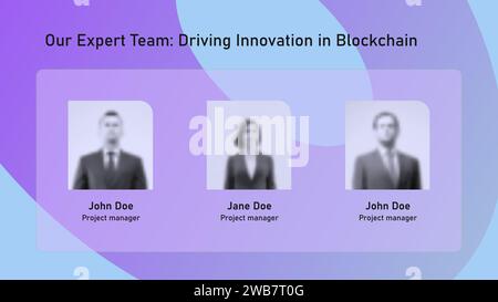Our expert team web page with member avatars for business presentation ...