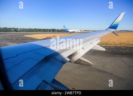 Seattle, USA - Aug 04 2023: Alaska Airline airplanes at Seattle-Tacoma ...