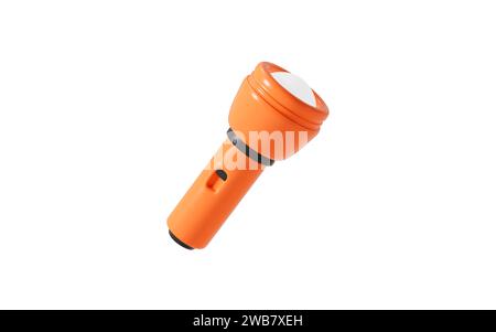 Cartoon orange flashlight model, 3d rendering. 3d illustration Stock ...