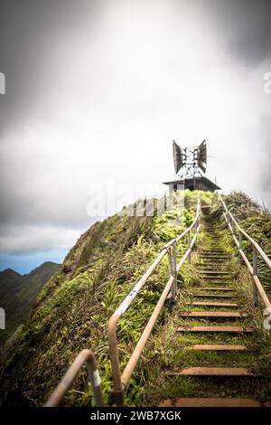 The Haiku Stairs in Oahu, Hawaii Stock Photo - Alamy