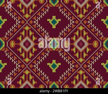 Thai background design element pattern stage backdrop vector ...