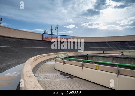 Lingotto, Turin, Italy, - August 10, 2023. FIAT car test track. Outdoor ...