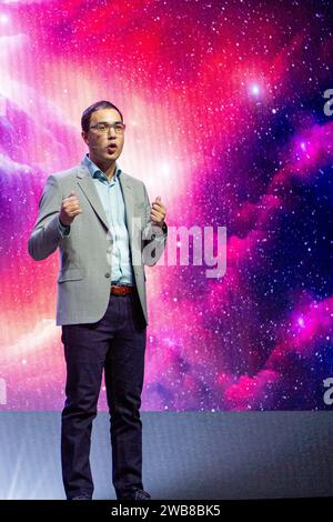 Jonathan Gabrio, Managing Director at Samsung, speaks at a special ...