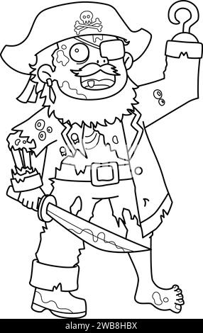 Dead Pirate Isolated Coloring Page for Kids Stock Vector Image & Art ...