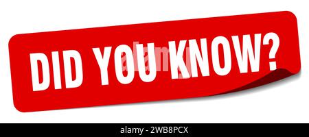did you know sticker. did you know rectangular label isolated on white ...