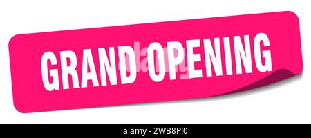 grand opening sticker. grand opening rectangular label isolated on ...
