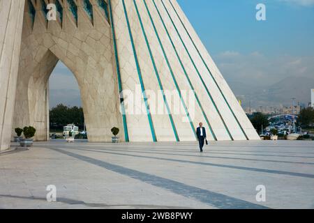 Man walks at the Azadi Tower (Freedom Tower), an iconic landmark in ...