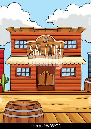 Cowboy Saloon Cartoon Colored Clipart Illustration Stock Vector Image ...