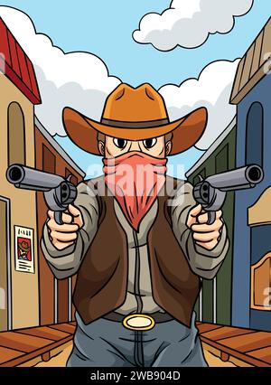Cowboy with a Gun Cartoon Colored Clipart Stock Vector Image & Art - Alamy