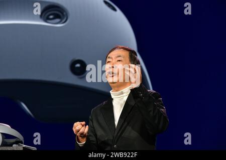 LAS VEGAS, NV - JANUARY 8: Yoshinori Yoshi Matsumoto speaking at Siemens key note during CES ...