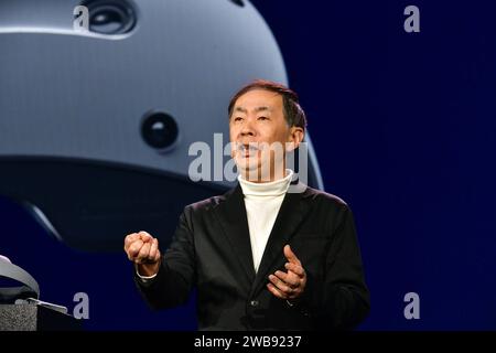 LAS VEGAS, NV - JANUARY 8: Yoshinori Yoshi Matsumoto speaking at Siemens key note during CES ...