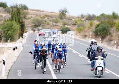 Soudal Quick-Step riders pictured during a training ride of the Soudal ...