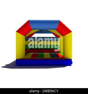 Bounce bouncy castle house isolated on white background. 3D rendering ...