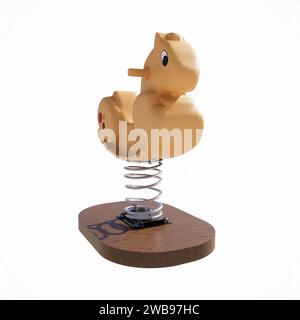 playground park spring springer for kids with wooden base and isolated ...