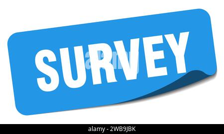 survey sticker. survey rectangular label isolated on white background ...