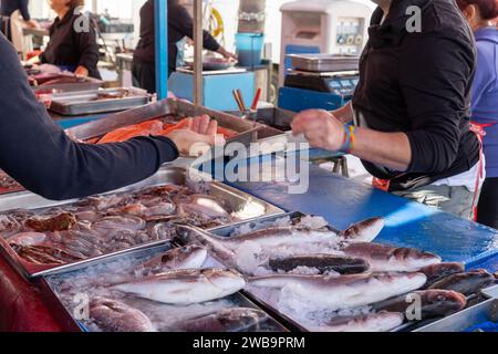 Malta - December 3, 2023: A fish market with fresh fish from Malta ...