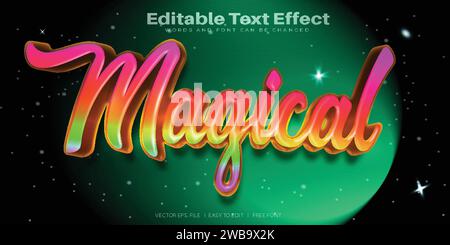 Magical 3D Text Effect 100 Editable EPS File Word And Font Can be ...