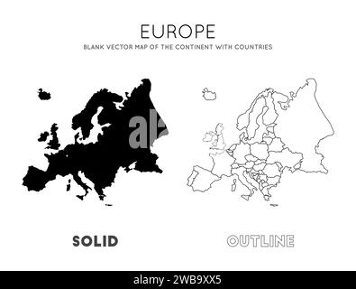 Europe map. Borders of Europe for your infographic. Vector continent ...