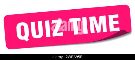 quiz time sticker. quiz time rectangular label isolated on white ...