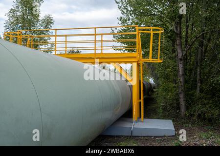 A colossal tube represents a thermal energy transfer infrastructure ...