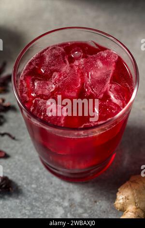 Boozy Cold Jamaican Hibiscus Sorrel Cocktail with Rum and Ice Stock ...