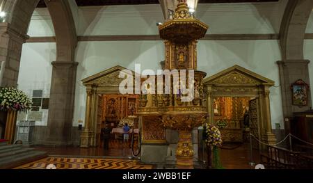 Quito, Pichincha / Ecuador - November 26 2023: Main altar decorated ...