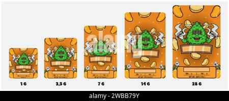 Mango Flavor with Weed Mascot Cartoon. Weed Design For Logo, Label and ...
