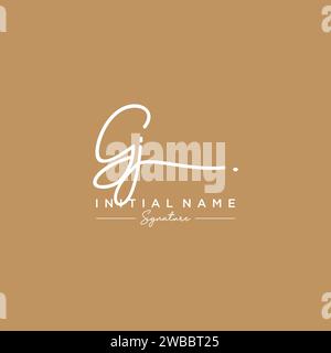 GJ Letter Signature Logo Template elegant design logo. Hand drawn ...